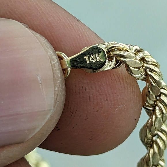 Unbrand | Accessories | 4kt Real Gold Rope Chain 4mm 22 Inch | Poshmark